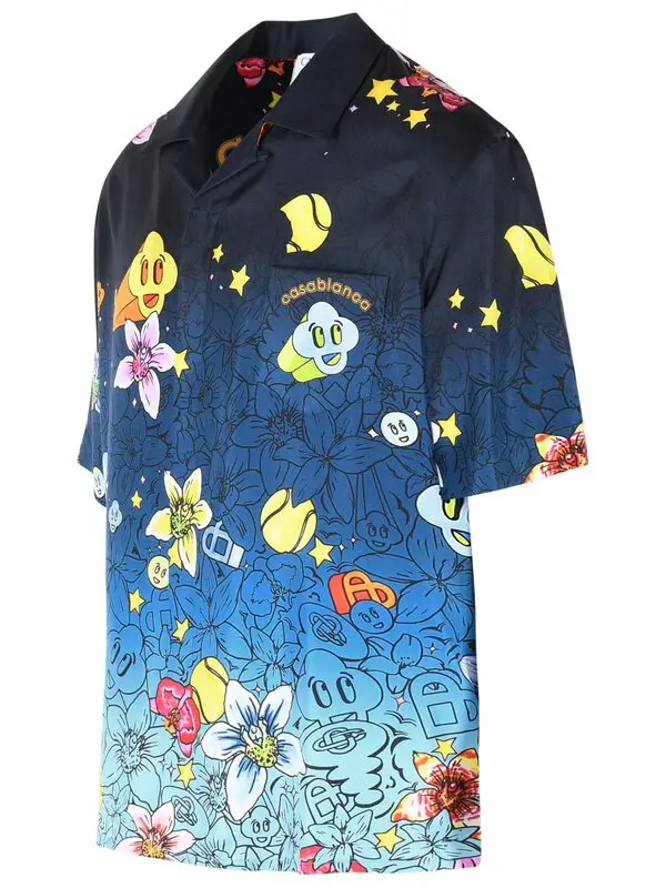 Casablanca Graffiti Repeat Satin Shirt