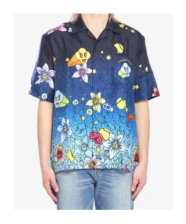 Casablanca Graffiti Repeat Satin Shirt