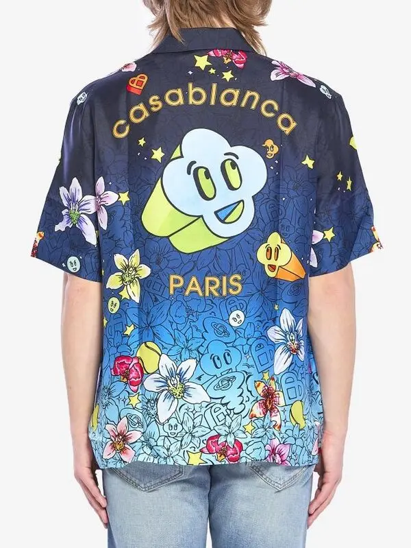 Casablanca Graffiti Repeat Satin Shirt