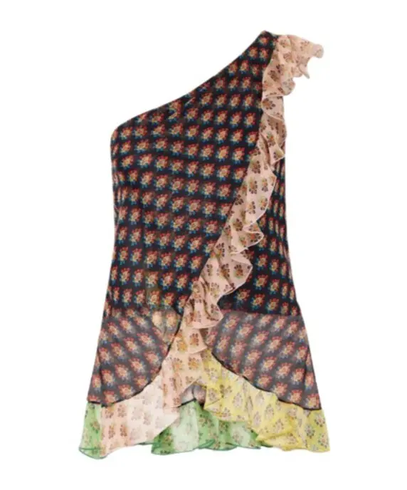 Etro Asymmetrical Floral Print One-shoulder Blouse