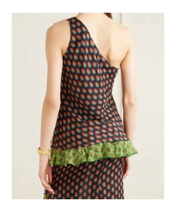 Etro Asymmetrical Floral Print One-shoulder Blouse
