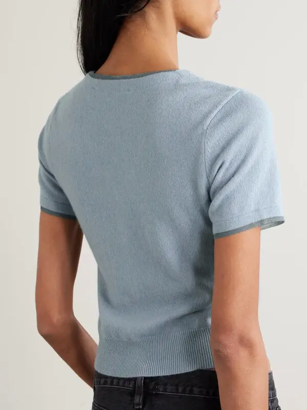 FRAME Short-sleeved Cashmere Cardigan