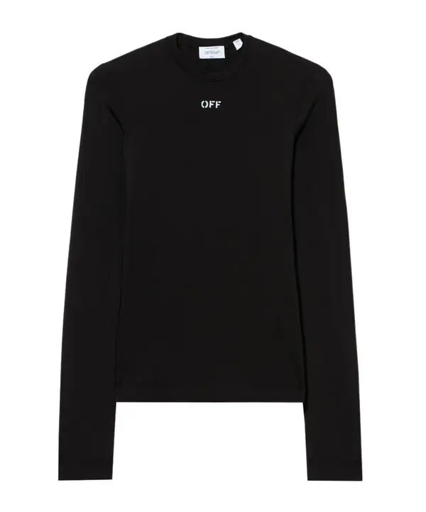 Off-White Off Stamp" Second Skin Long Sleeve Top - Black