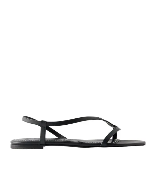 Staud Louden Leather Open Toe Sandals With Back Strap