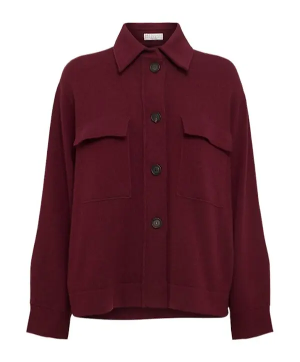 Brunello Cucinelli Wool Blend Cardigan With Button Closure - Brown