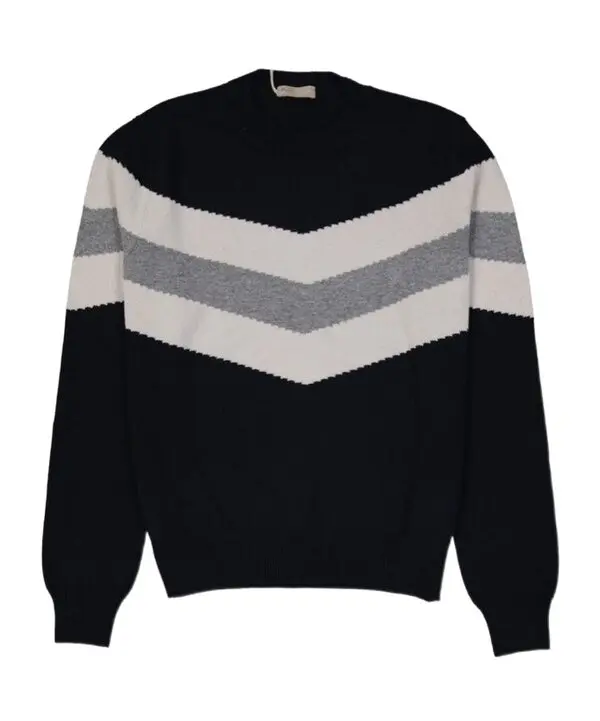 Herno Chevron Pattern Knit Sweater - Blue