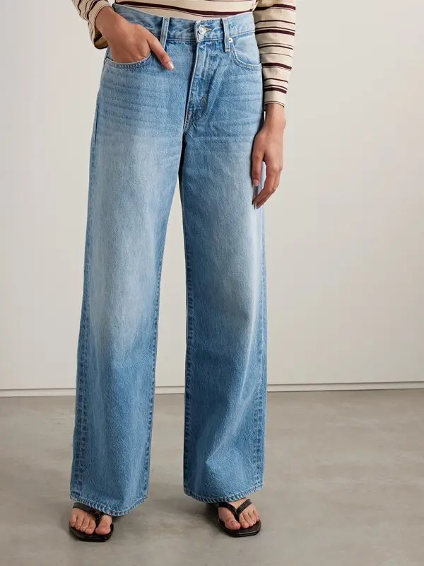 SLVRLAKE Selena Mid-rise Wide-leg Jeans - Medium Denim Blue