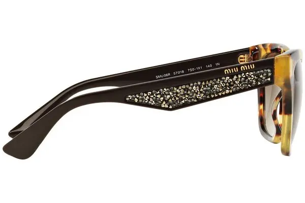 Miu Miu Logo Embellished Sunglasses - Brown