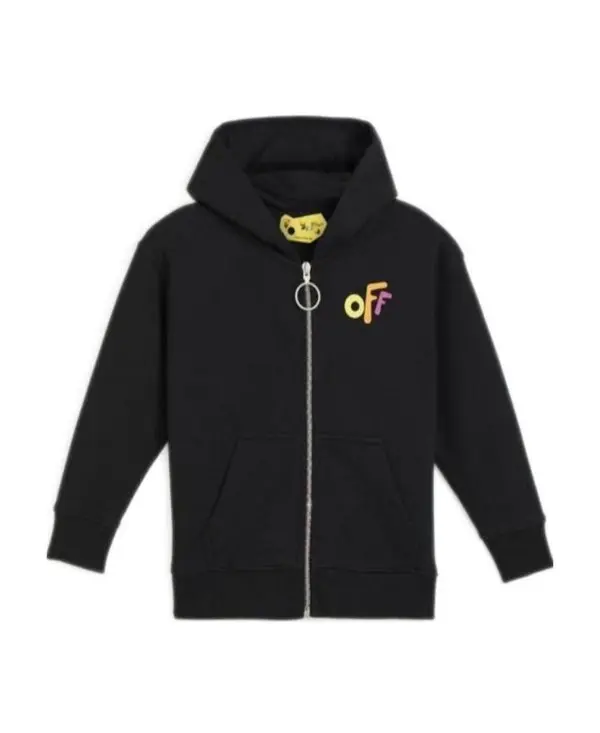 Off-White Logo Print Full Zip Hoodie