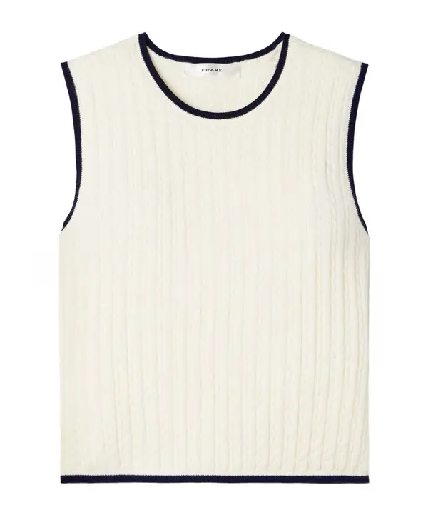 FRAME Cable Knit Vest - Ivory