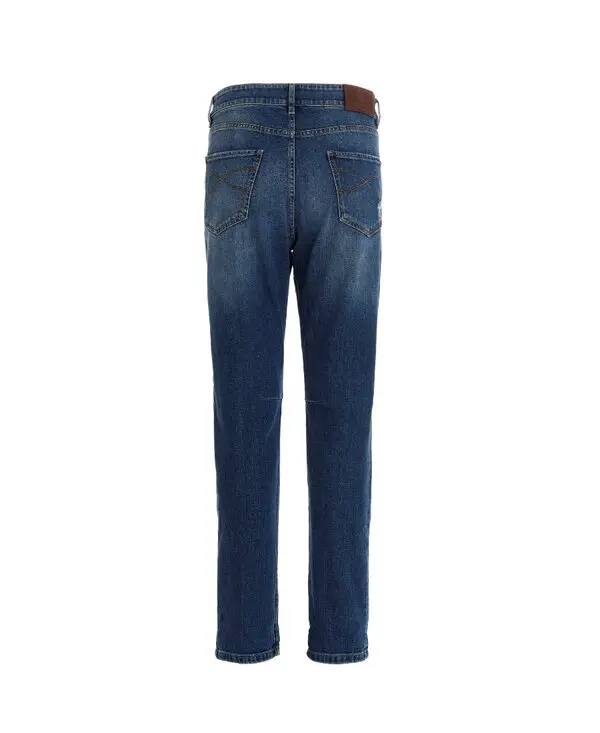 Brunello Cucinelli Distressed Straight-leg Jeans - Blue