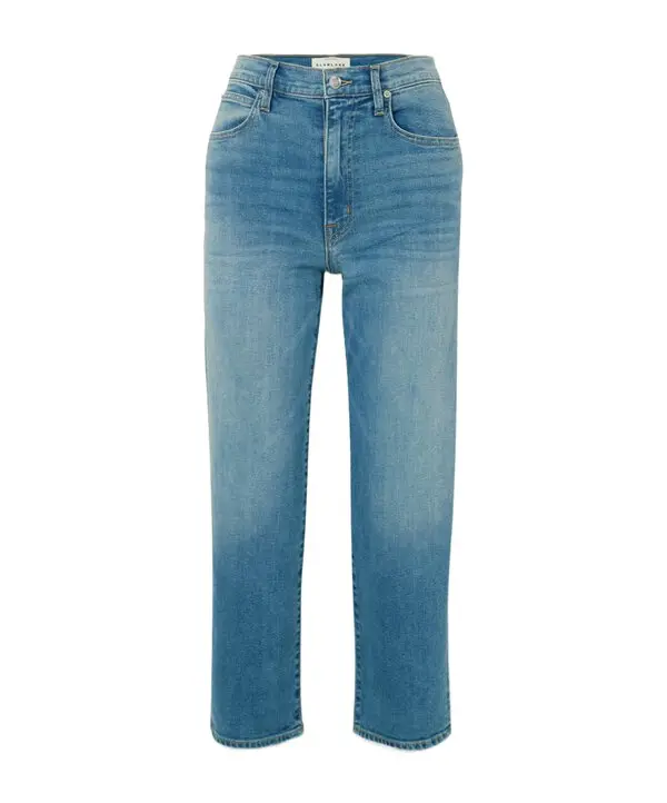 SLVRLAKE London Cropped High-rise Straight-leg Jeans - Medium Denim Blue