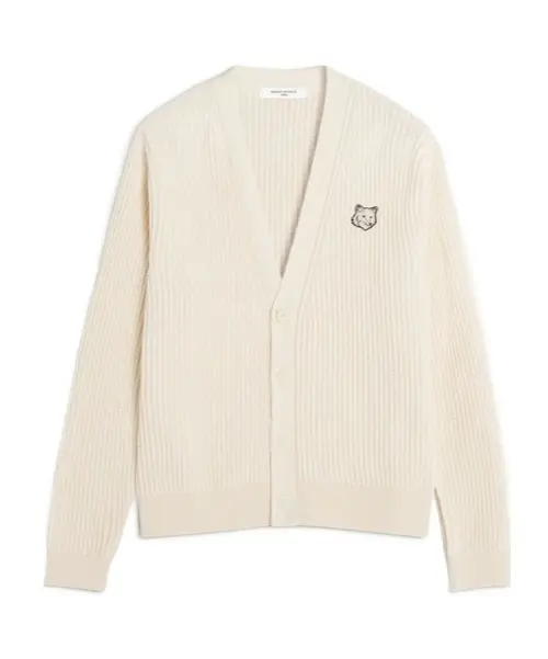 Maison Kitsuné Fox Head Cotton Cardigan - White