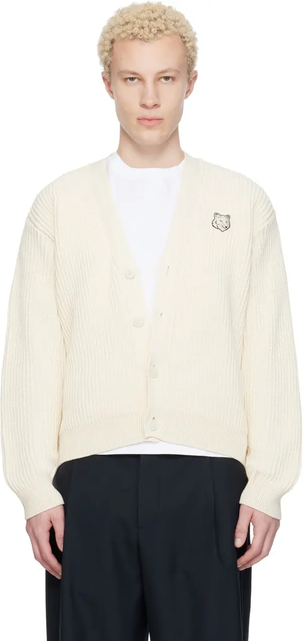 Maison Kitsuné Fox Head Cotton Cardigan