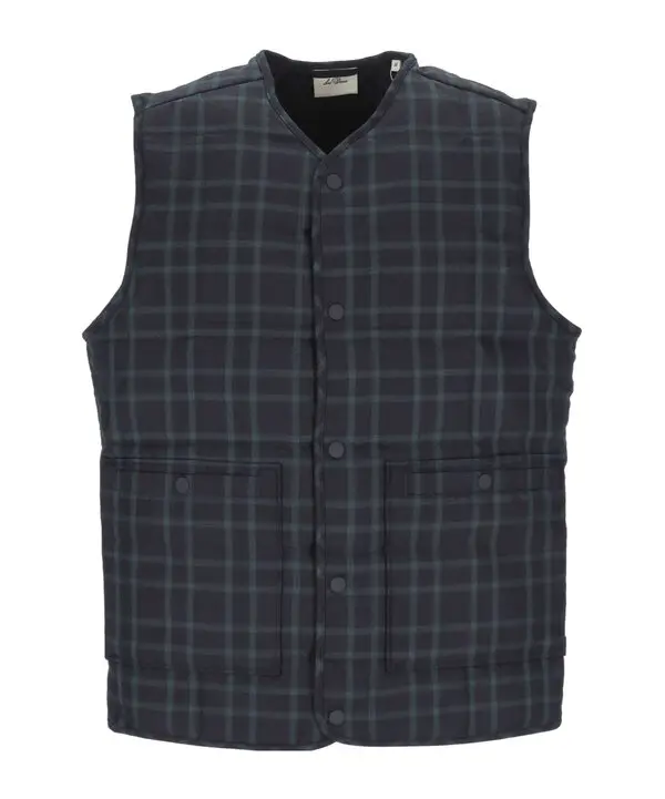 LES DEUX Quilted Checked Gilet