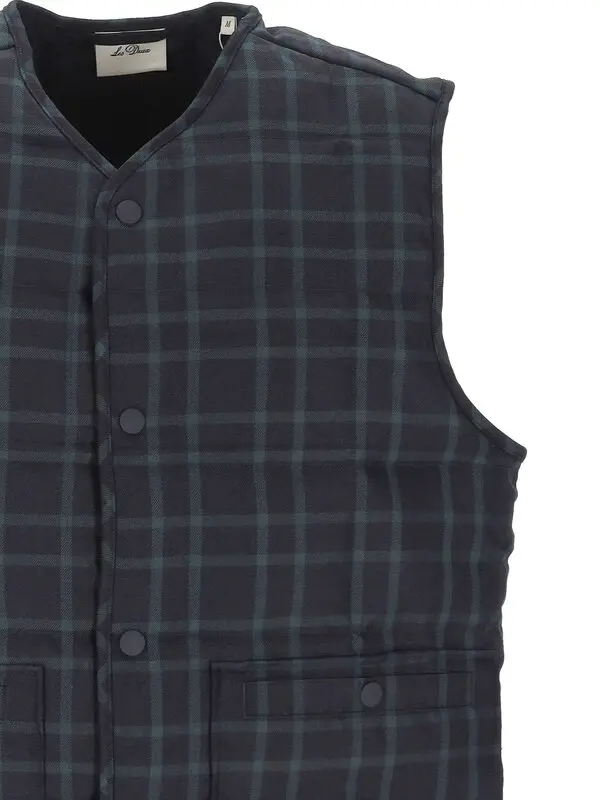 LES DEUX Quilted Checked Gilet