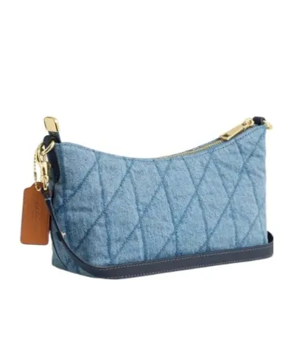 COACH Caitlin Quilted Shoulder Bag - Gold/indigo