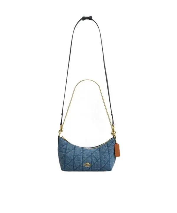 COACH Caitlin Quilted Shoulder Bag - Gold/indigo