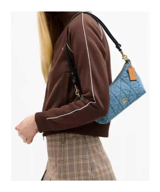 COACH Caitlin Quilted Shoulder Bag - Gold/indigo