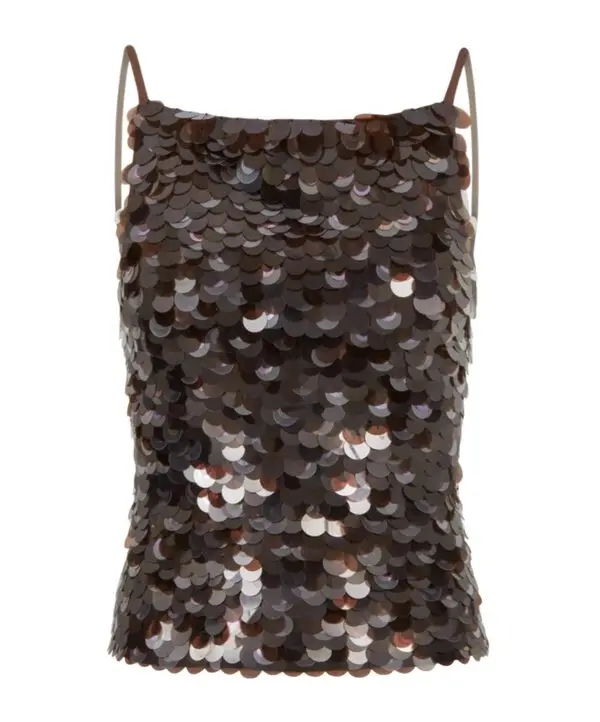 P.a.r.o.s.h Sequin Embellished Strappy Top