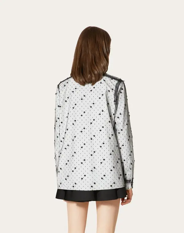 Valentino Garavani Lace Overlay Cotton Shirt