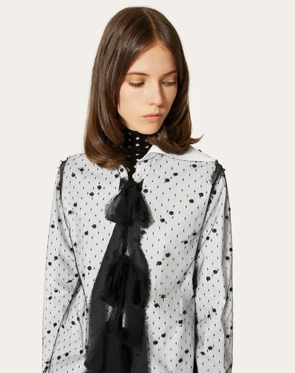 Valentino Garavani Lace Overlay Cotton Shirt