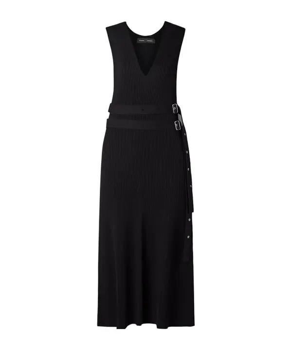 Proenza Schouler Madeline Ribbed Knit Dress With Double Belt