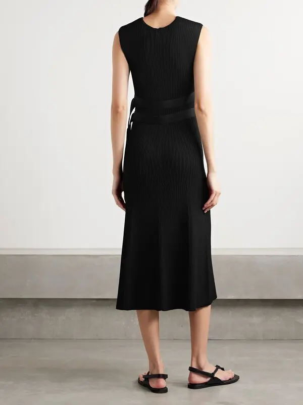 Proenza Schouler Madeline Ribbed Knit Dress With Double Belt