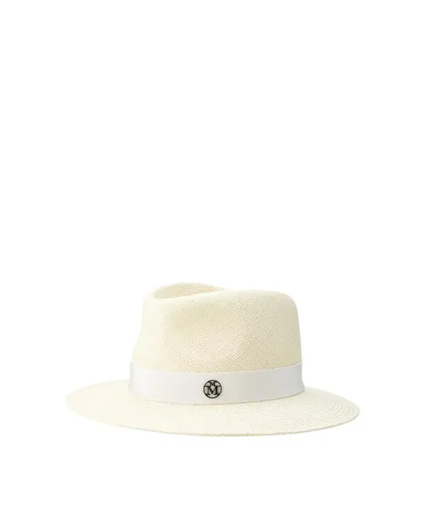 MAISON MICHEL André Ribbon Hat - White