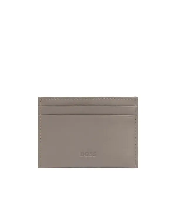 Hugo Boss Boss X Aston Martin Leather Card Holder With Wing Detail - Light Gray