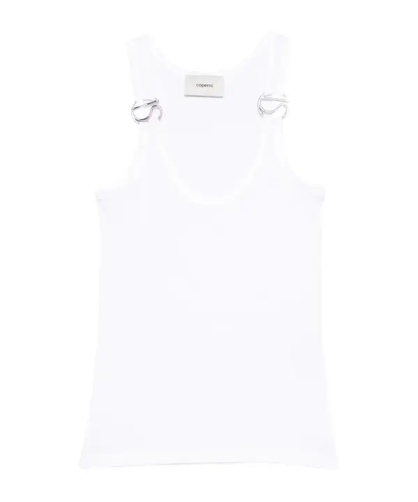 Coperni Ribbed Sleeveless Top - White