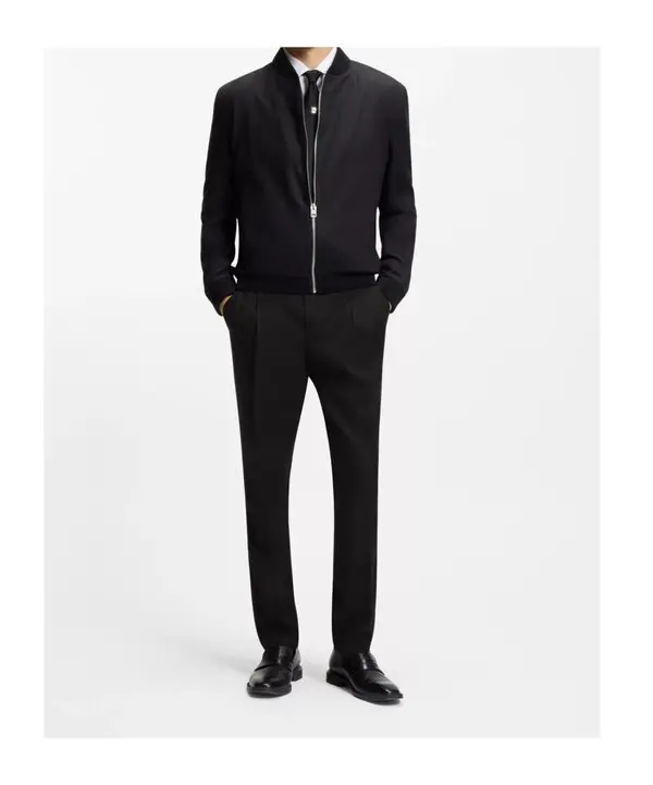 Hugo Boss Slim Fit Pleated Drawstring Casual Pants