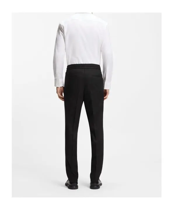 Hugo Boss Slim Fit Pleated Drawstring Casual Pants