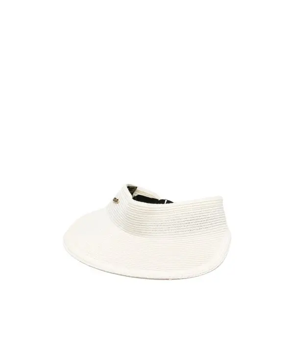 Borsalino Logo Appliqué Visor - White