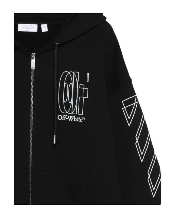 Off-White Logo Print Zip Hoodie