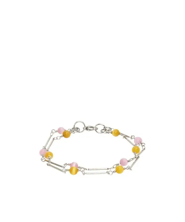 Our Legacy Multi-layered Chain Bracelet With Beads - Yellow