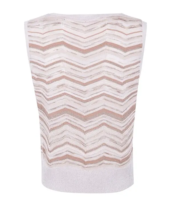 D.exterior Sleeveless Knitted Top With Chevron Pattern - Shell