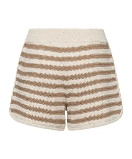 Brunello Cucinelli Striped Cotton Blend Shorts