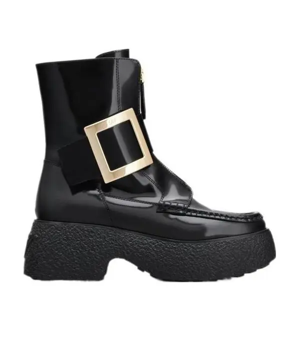 ROGER VIVIER Patent Leather Lug Sole Boots