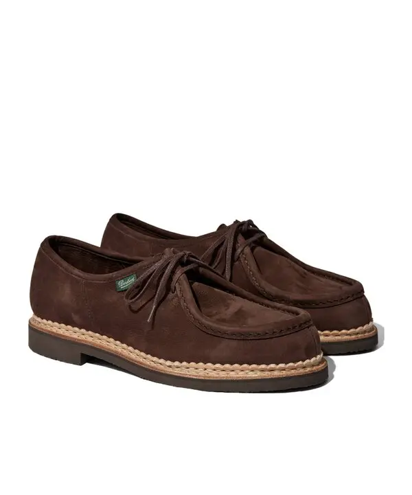 Paraboot Taurillon Suede Lace-up Loafers - Chocolate