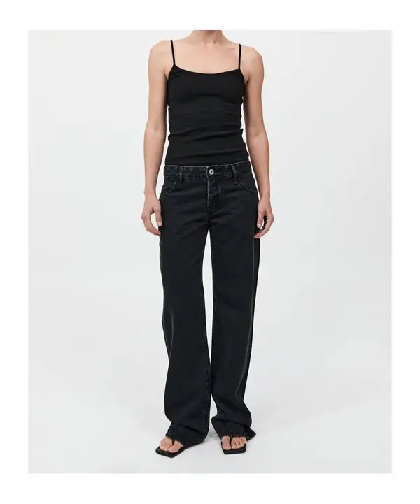 ST. AGNI Belt Loop Jeans - Black