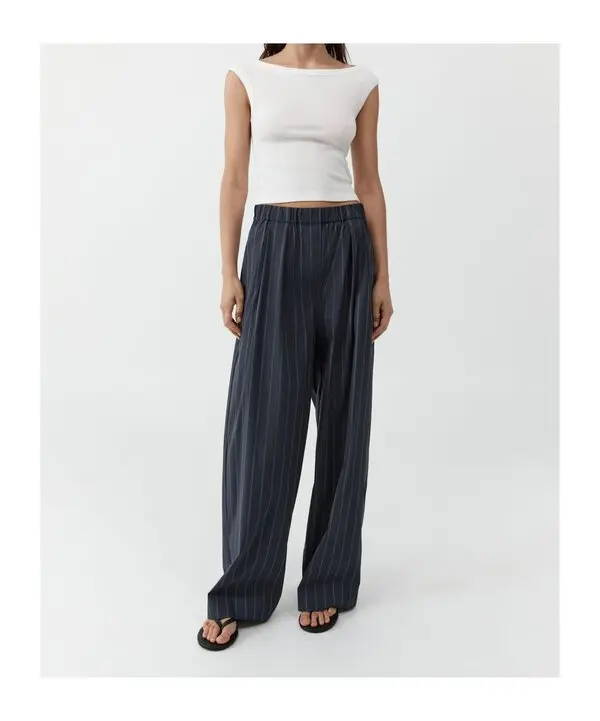 ST. AGNI Striped Wide Leg Trousers