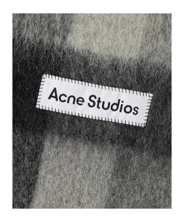Acne Studios Checked Alpaca Blend Scarf - Black