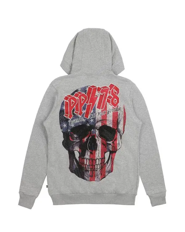 Philipp Plein Skull Graphic Zip-up Hoodie