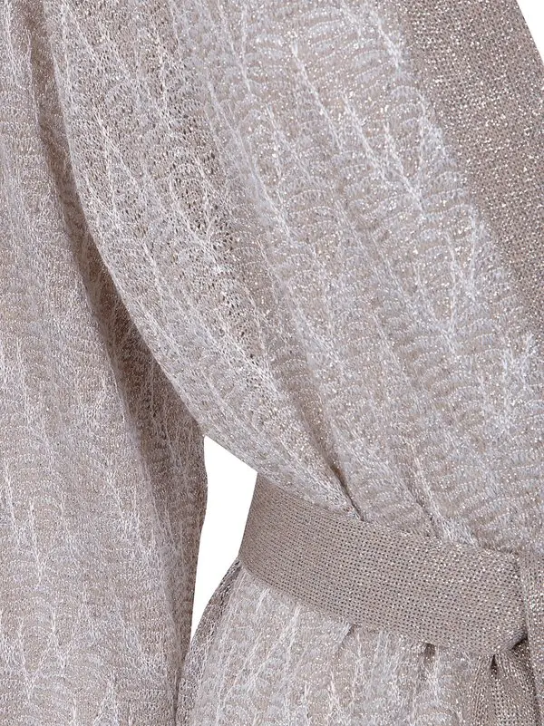 D.exterior Belted Long Cardigan