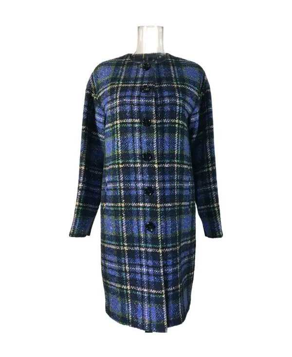 Moschino Single-breasted Checked Coat