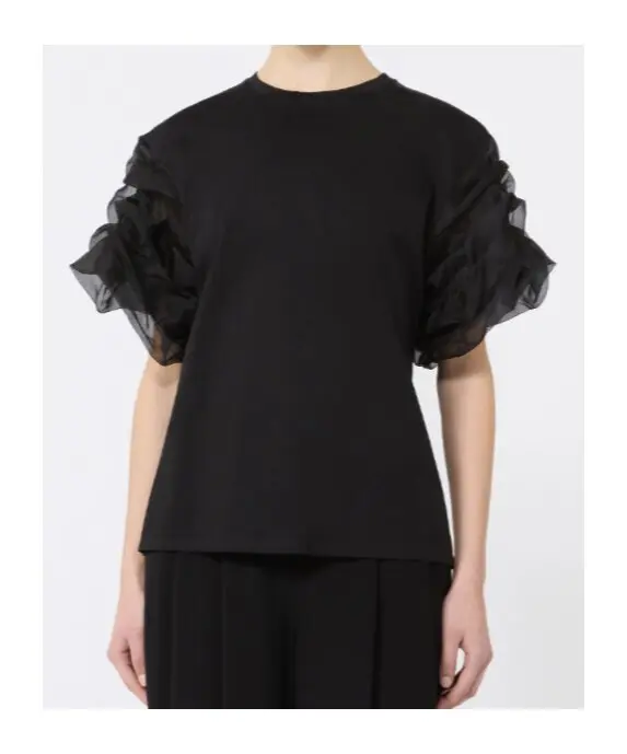 Max Mara Silk Organza Sleeve T-shirt - Black