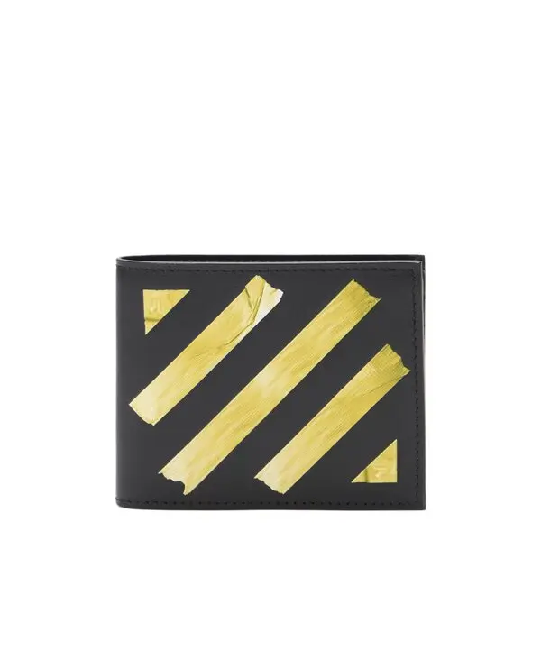 Off-White Diagonal Tape Bifold Wallet - Black