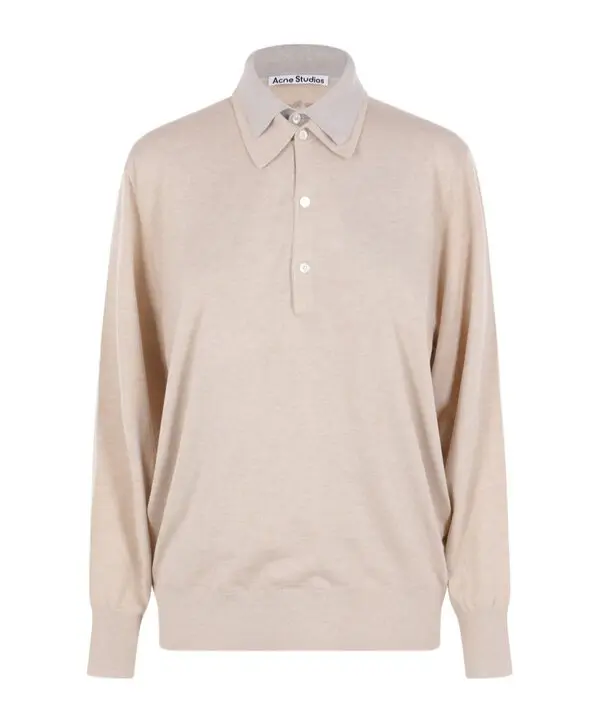 Acne Studios Long-sleeved Layered Jumper - Beige/gray