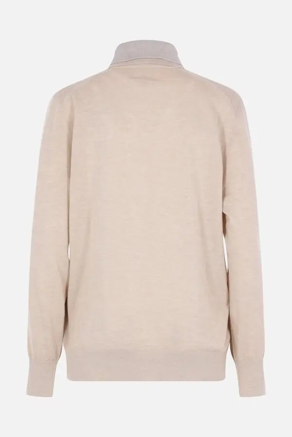 Acne Studios Long-sleeved Layered Jumper - Beige/gray